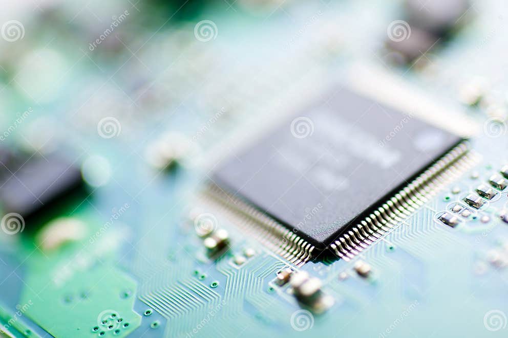 Close-up of a Integrated Circuit Stock Image - Image of industry ...