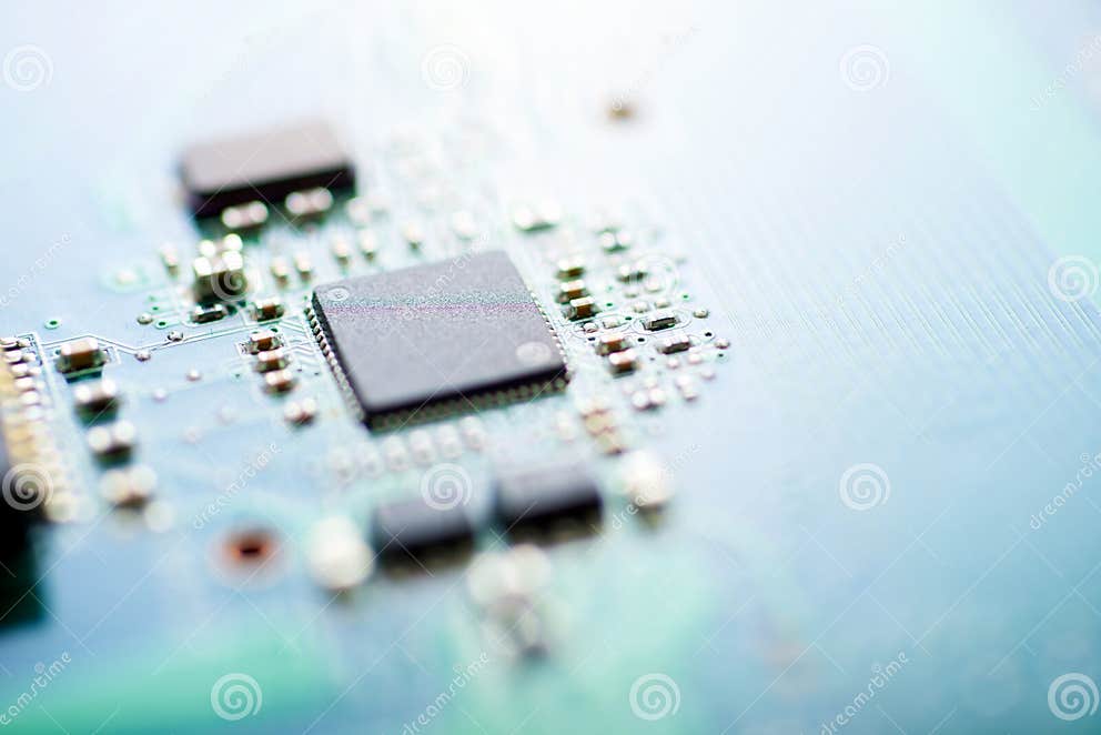 Close-up of a Integrated Circuit Stock Image - Image of communication ...