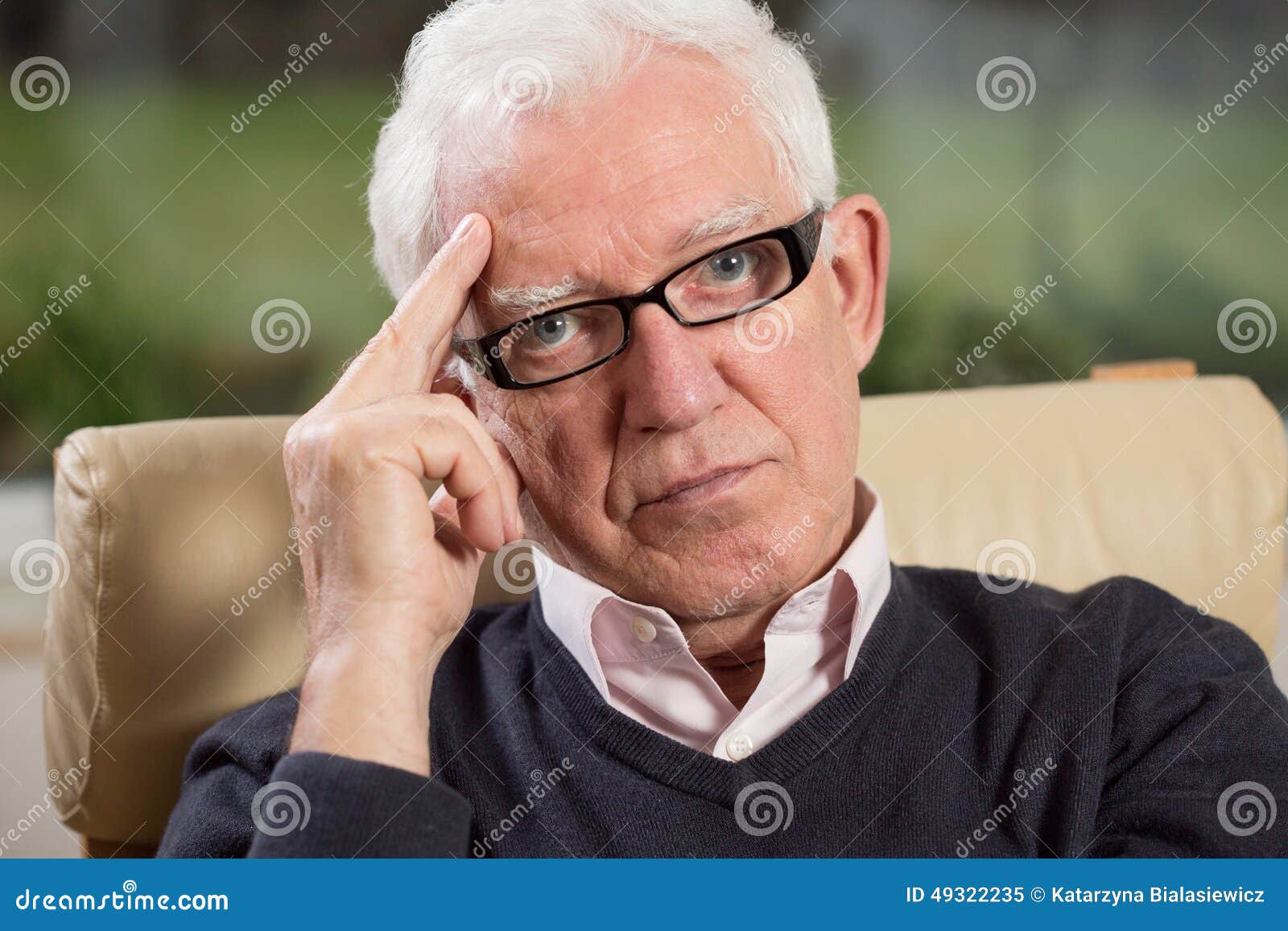 Close-up of Intelligent Elder Man Stock Image - Image of close, elder ...