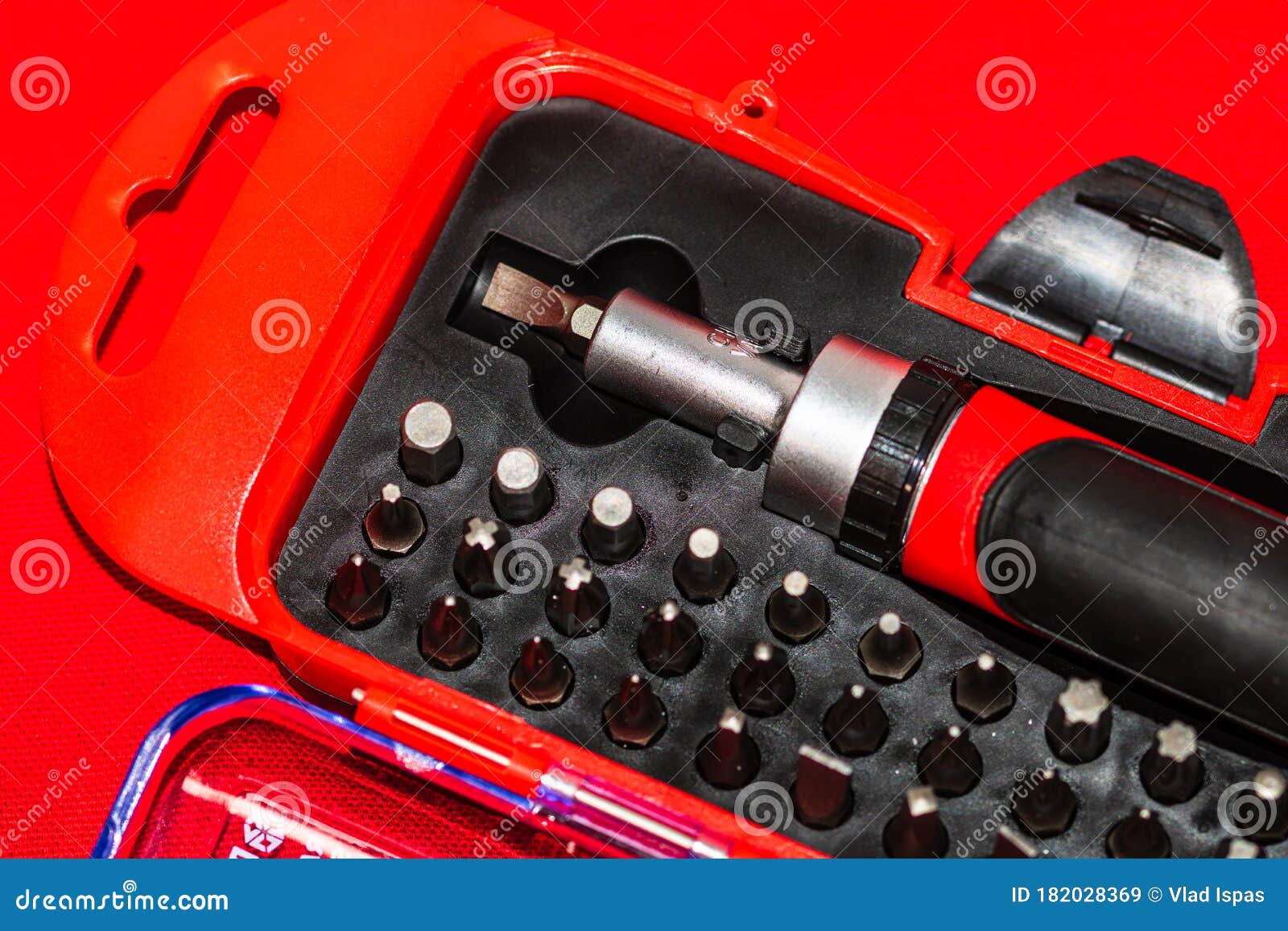 Close Up of Interchangeable Screwdriver Set with Different Types of ...