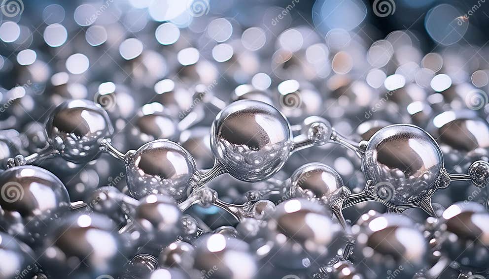 A Close-up of Interconnected Silver Spheres Representing a Network ...