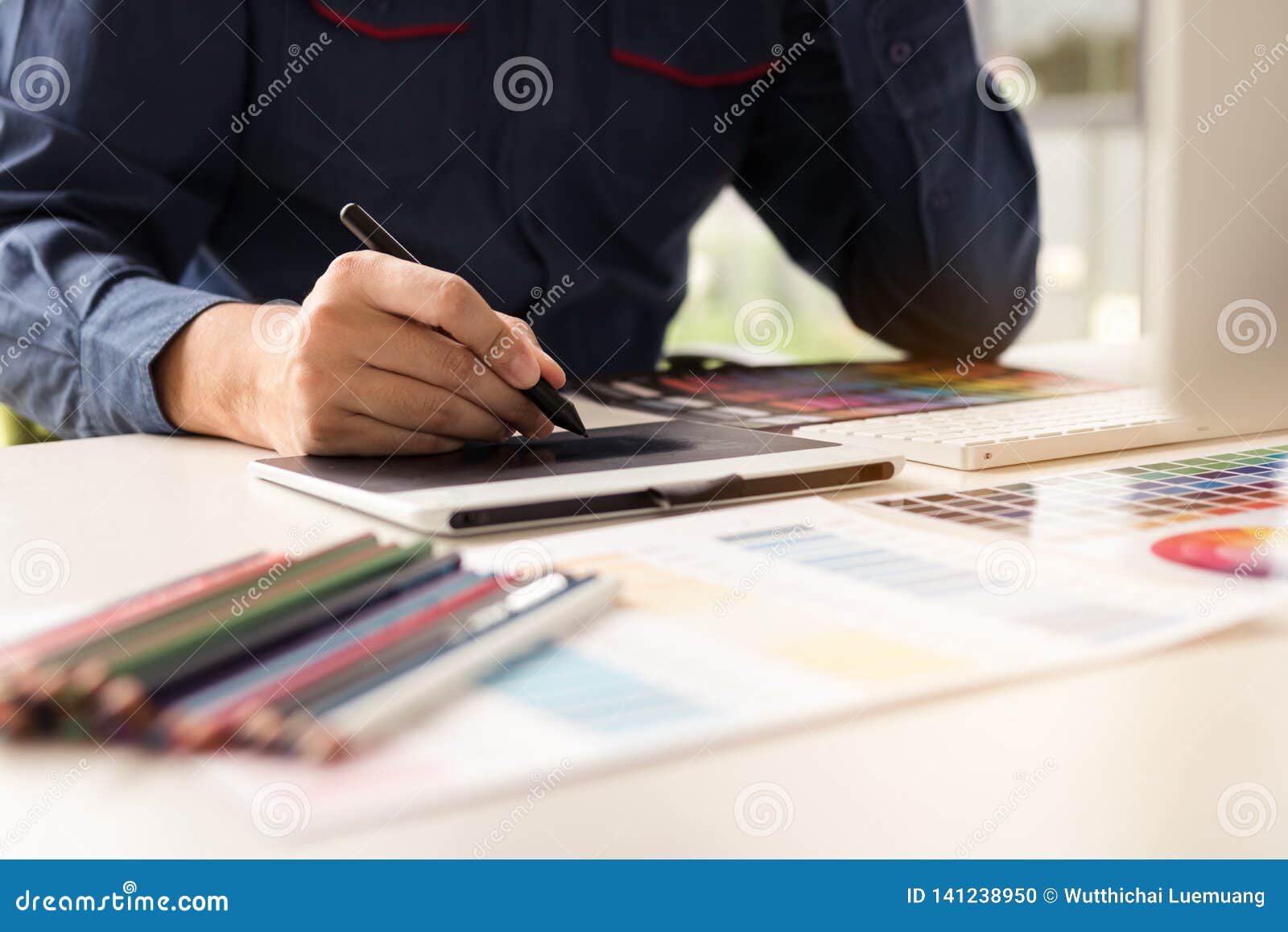 Close Up Interior Design and Renovation Working with Color Samples for ...