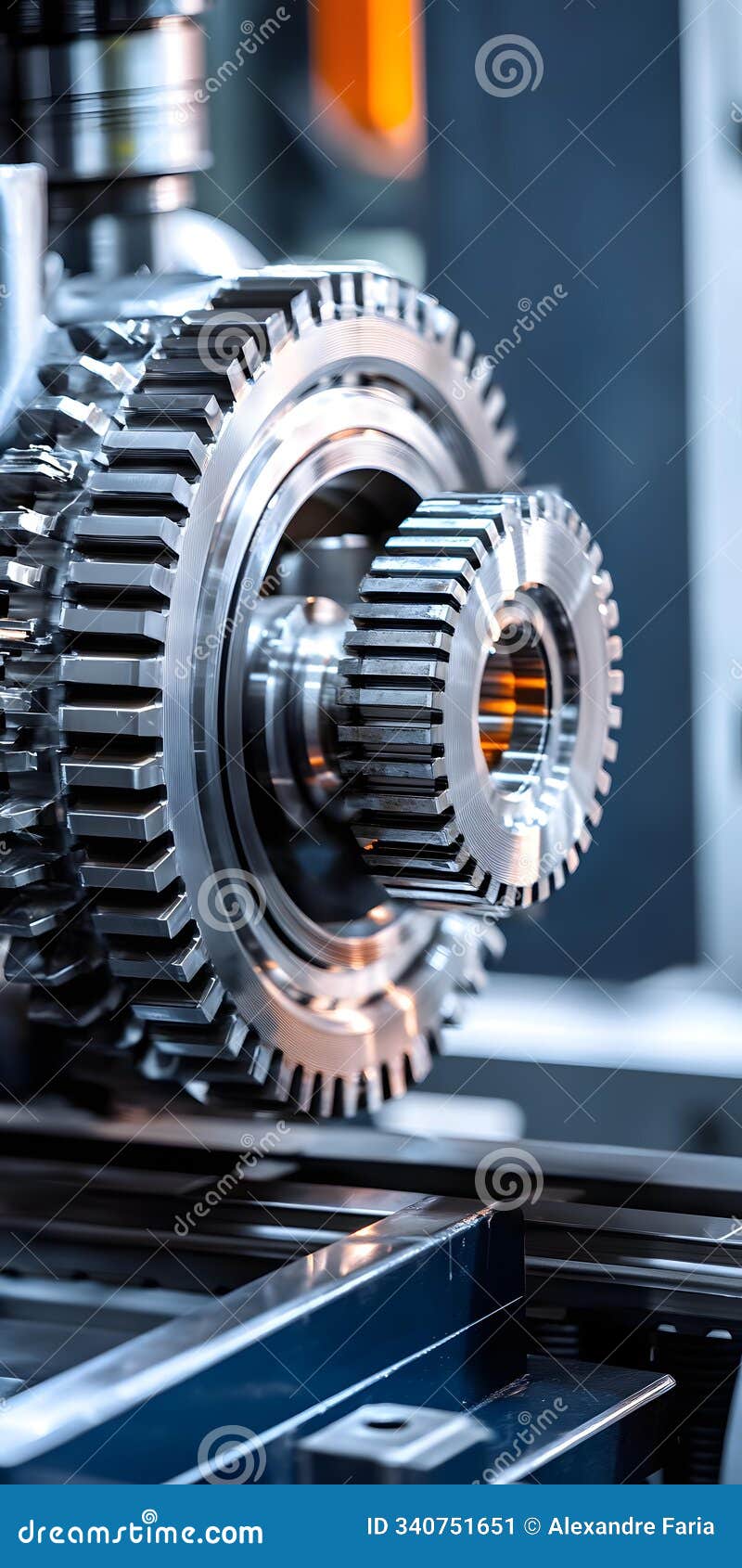 Close-up of Interlocking Gears in Motion Stock Illustration ...
