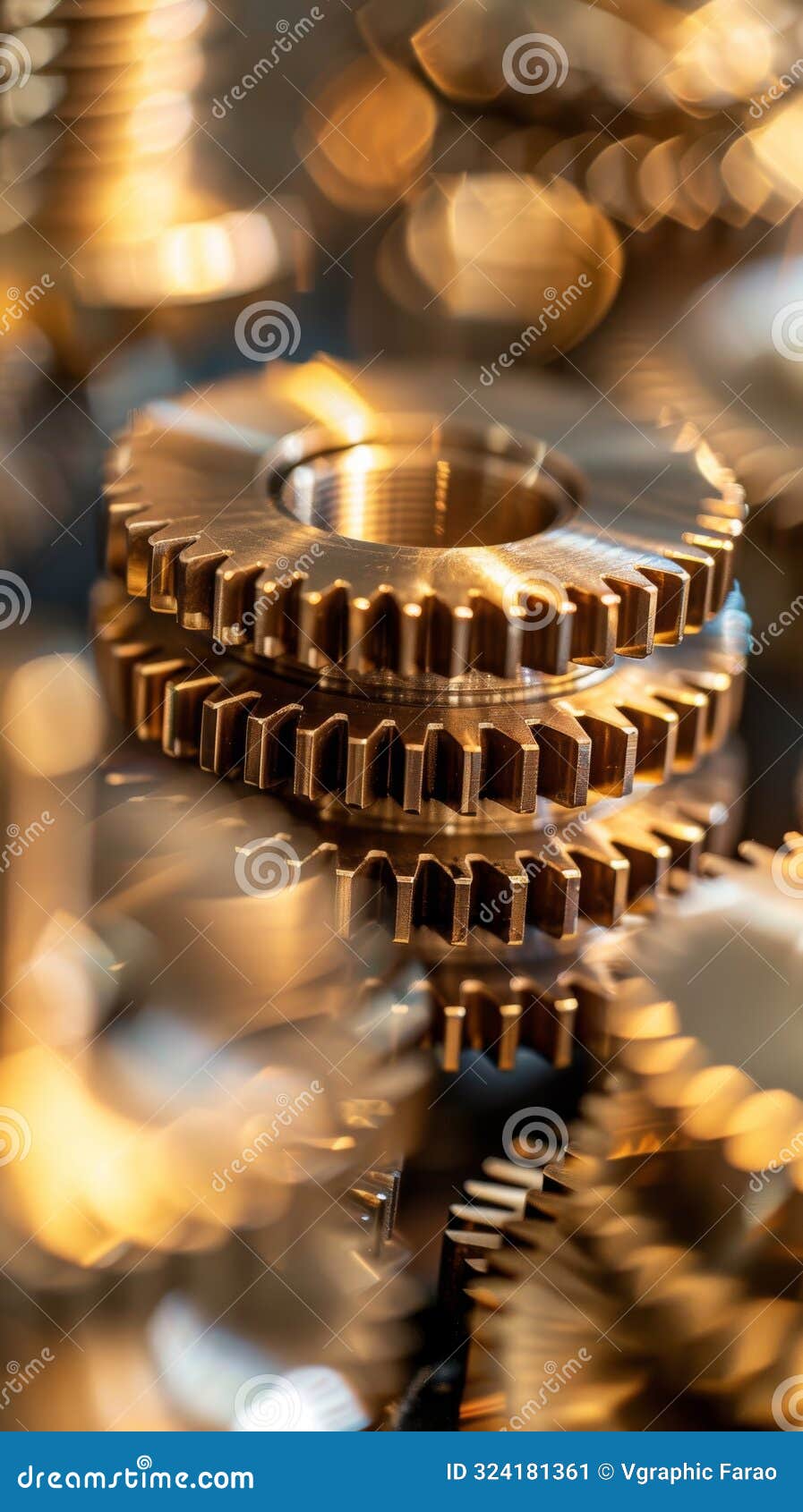 Close-up of Interlocking Metal Gears with Blurred Background ...