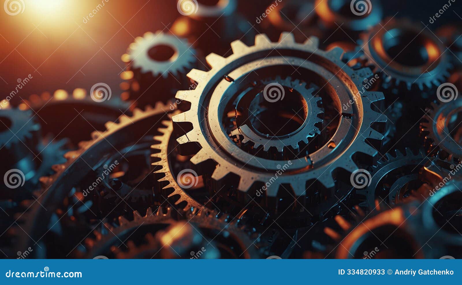Close-Up of Interlocking Metal Gears and Cogs in Industrial Machinery ...