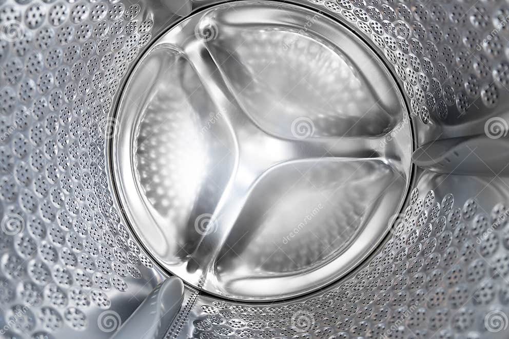 Internal View of an Empty Washing Machine Drum during Wash Stock Image ...