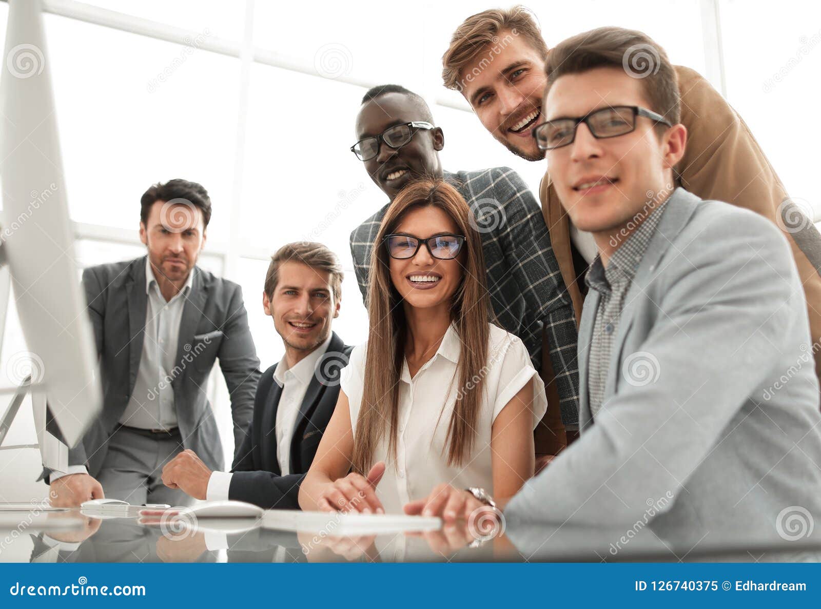 Close Up.international Business Team in the Workplace Stock Image ...