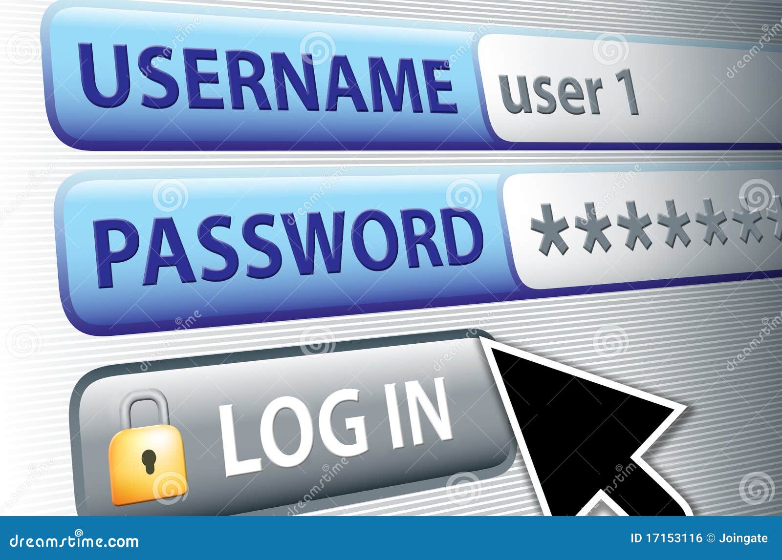 Close Up of an Internet Log in Screen Stock Illustration - Illustration ...