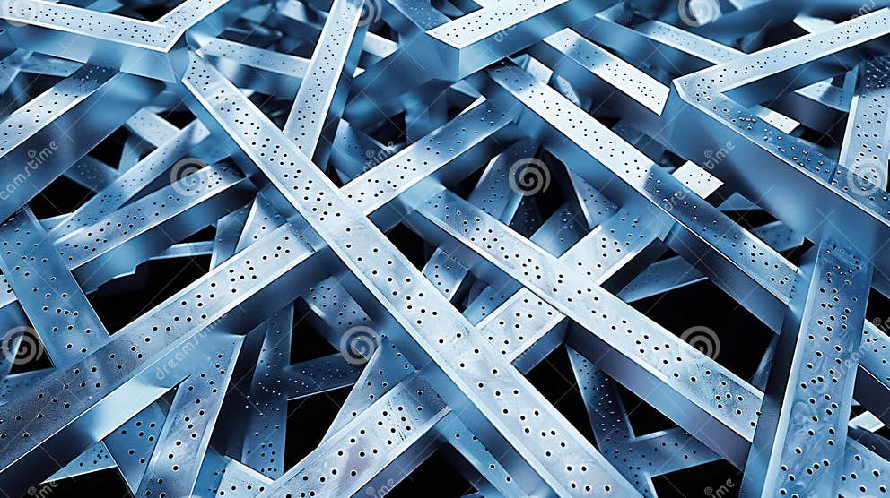 A Close-up of Intersecting Metallic Structures Showcasing Intricate ...