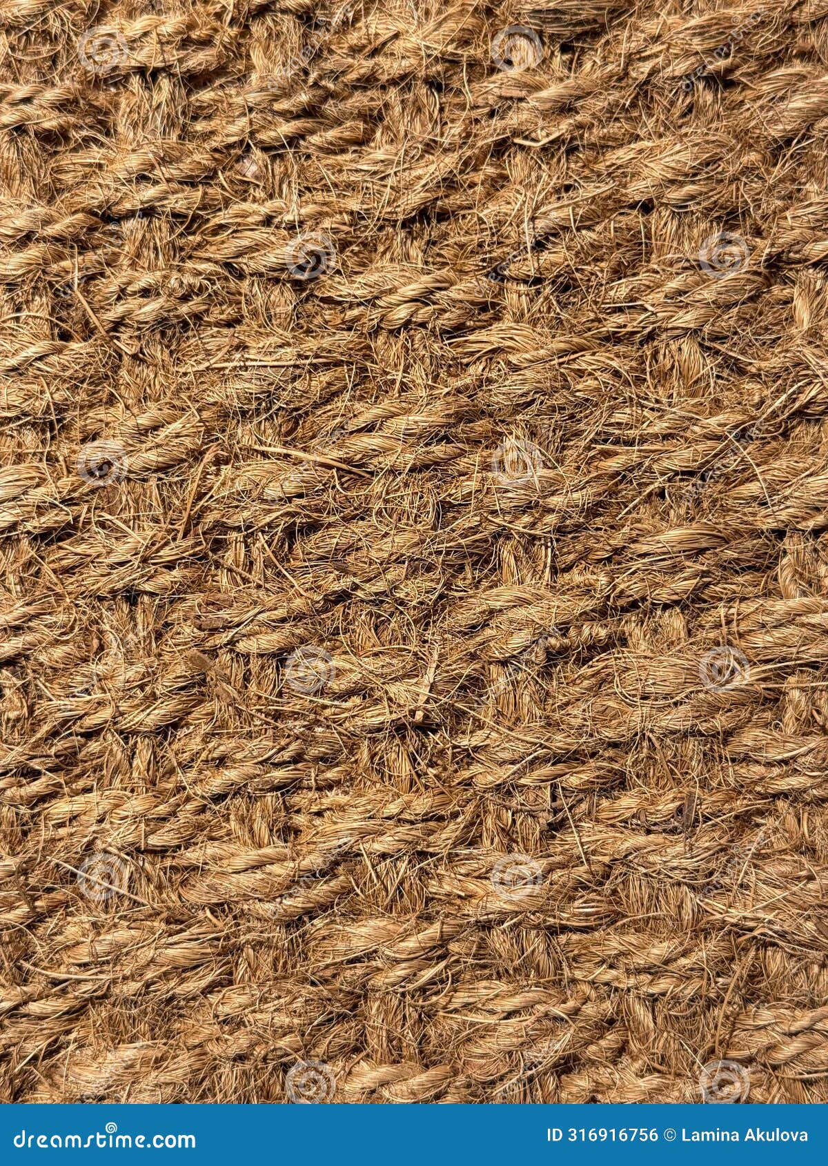 Close Up of Interwoven Natural Jute Ropes Creating Textured Pattern for ...