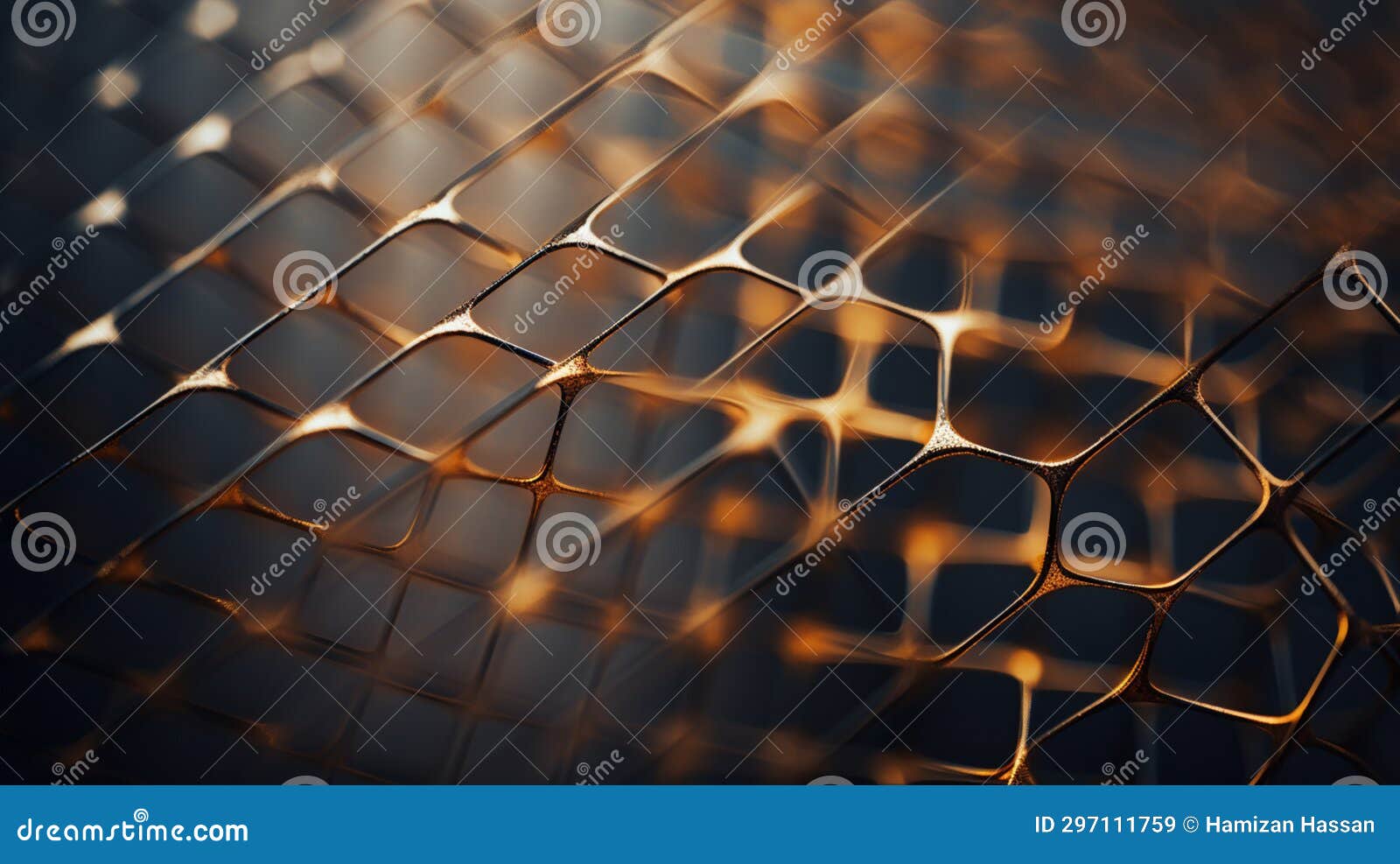 Close Up of an Intricate Abstract Structure of Golden Web-like ...