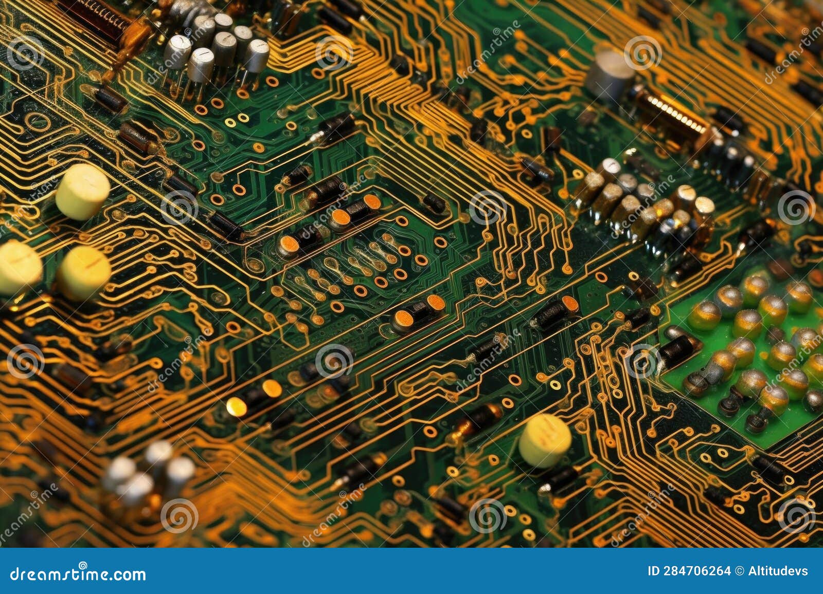 Close-up of Intricate Circuit Board Patterns and Connections Stock ...