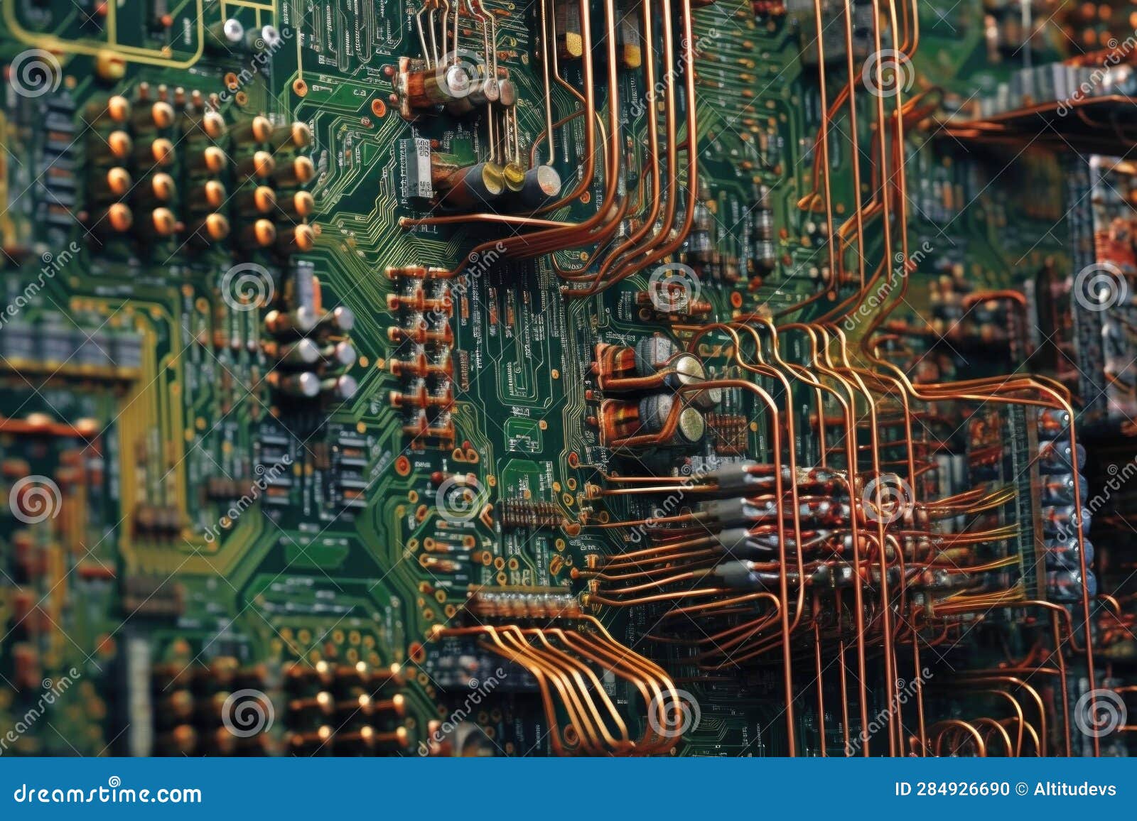 Close-up of Intricate Circuit Board Patterns and Connections Stock ...