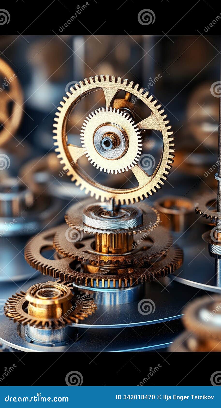 Close-up of Intricate Clockwork Mechanism, Gears and Cogs in Motion ...