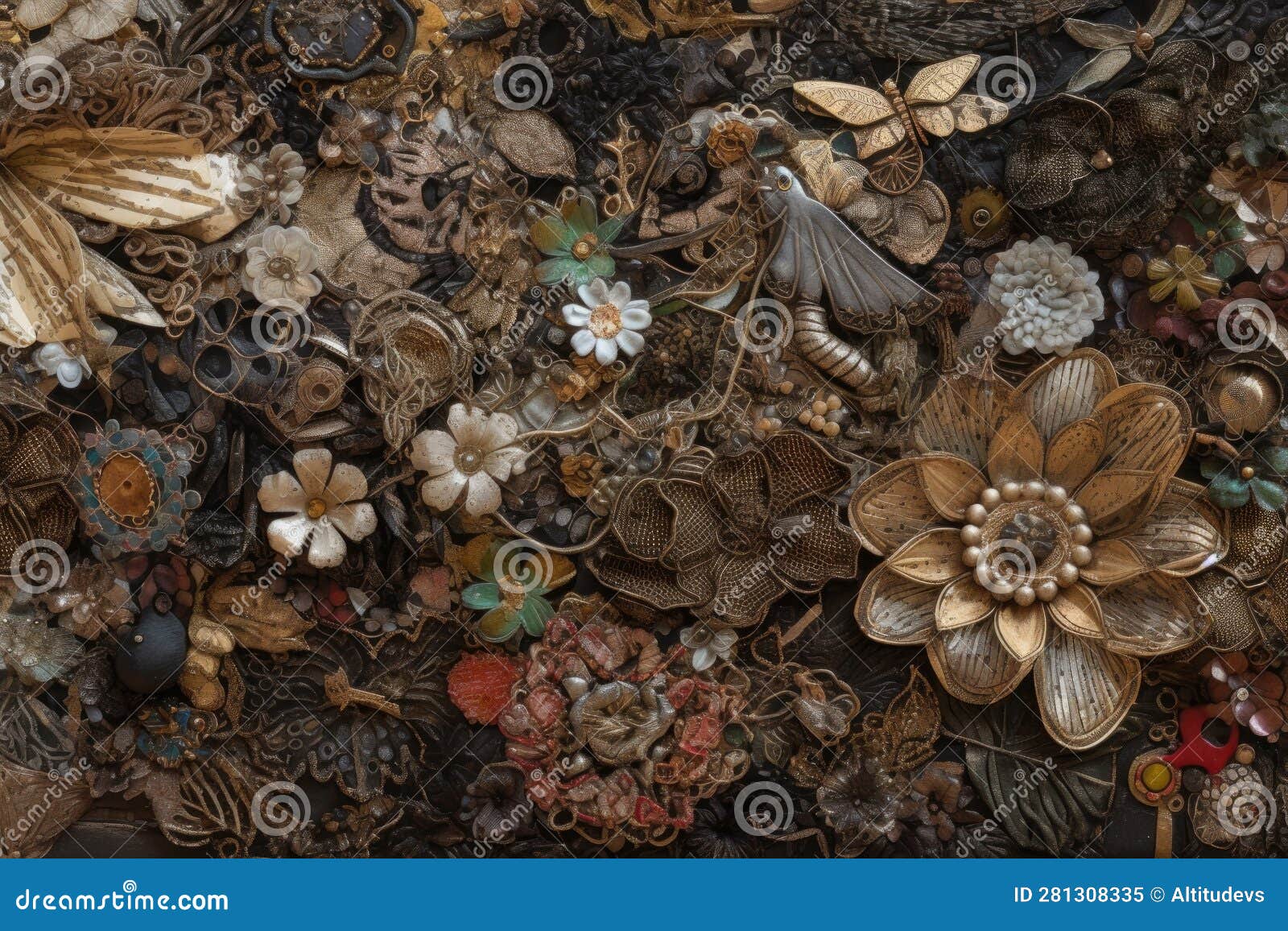 Close-up of Intricate Collage Made from Diverse Materials and Textures ...