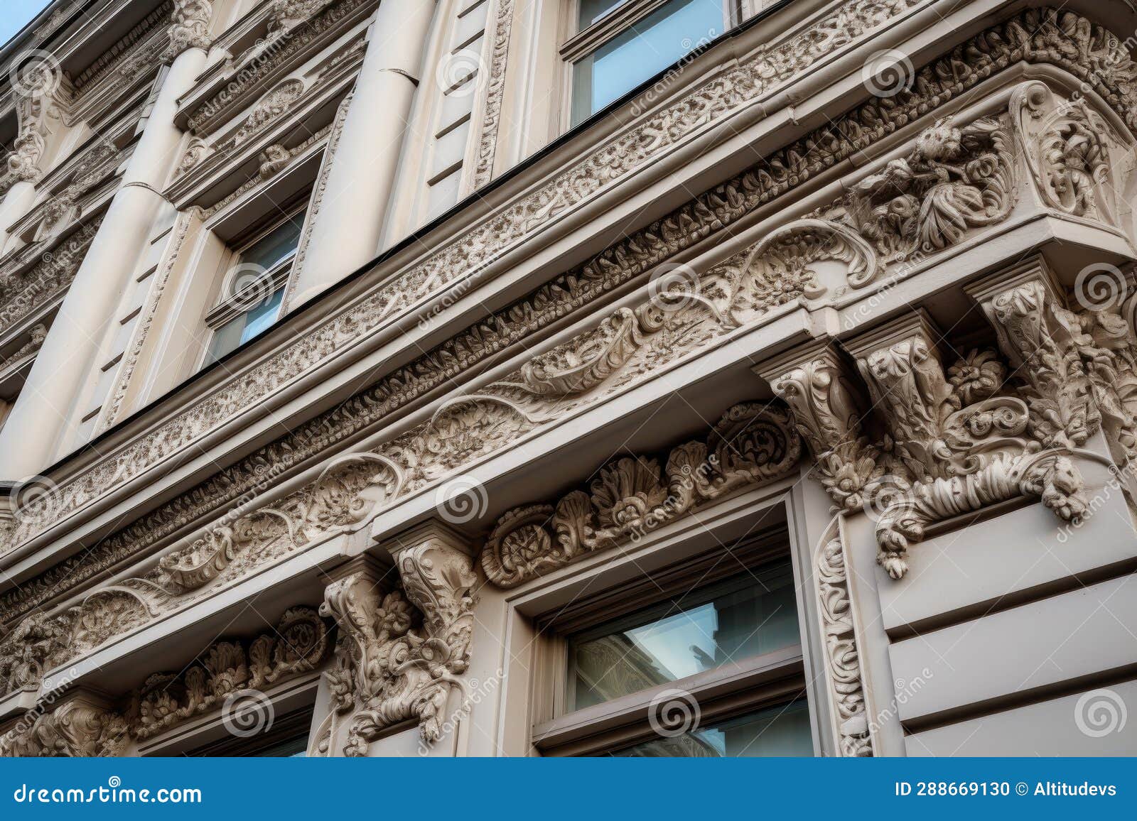 Close-up of Intricate Cornice Work on a Building Facade Stock Photo ...