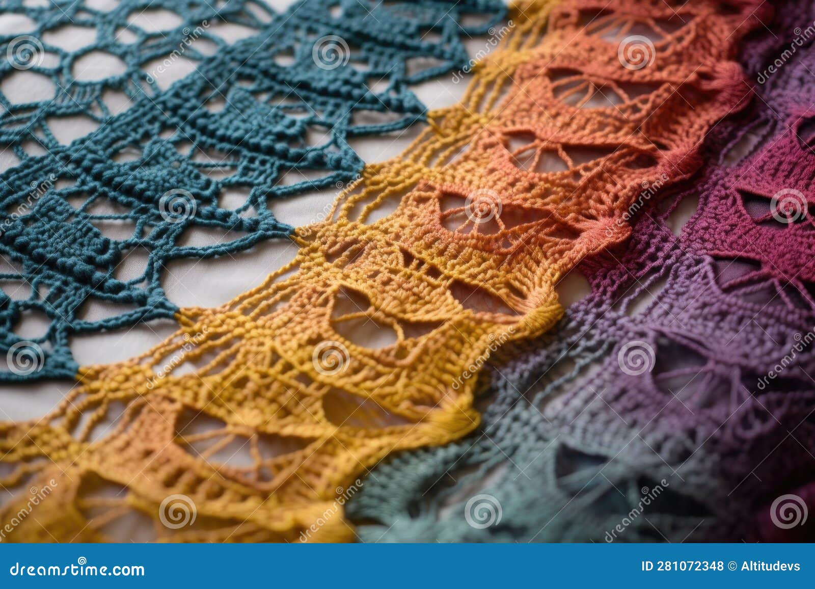 Close-up of Intricate Crocheted Fabric, with the Stitches Visible Stock ...