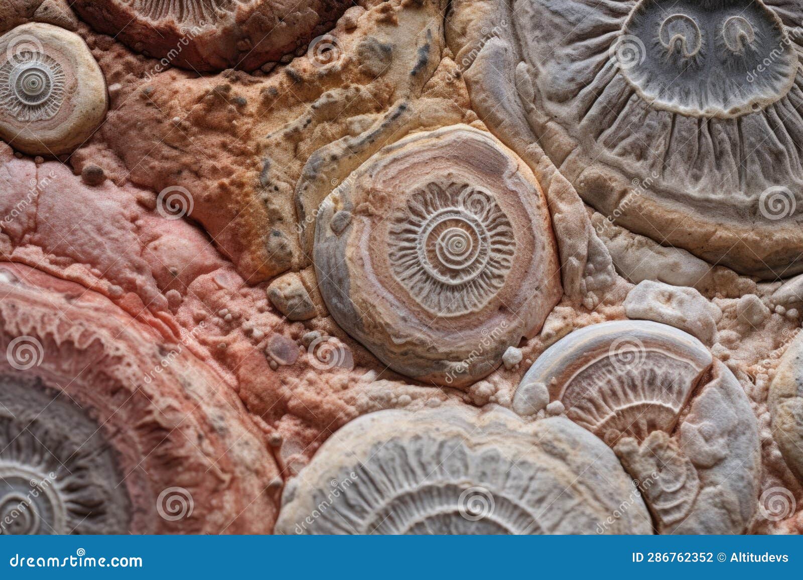 Close-up of Intricate Fossil Patterns in Sedimentary Rock Stock Photo ...