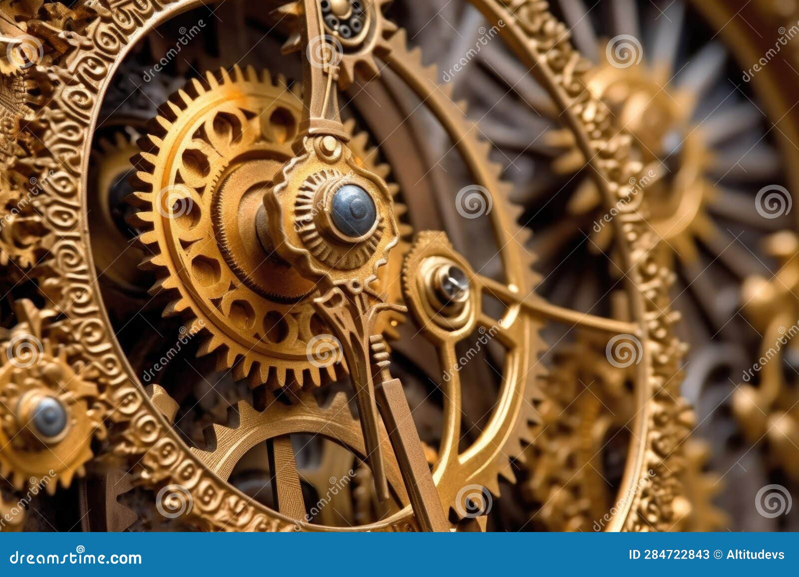 Close-up of Intricate Gears and Cogs in Clock Mechanism Stock ...