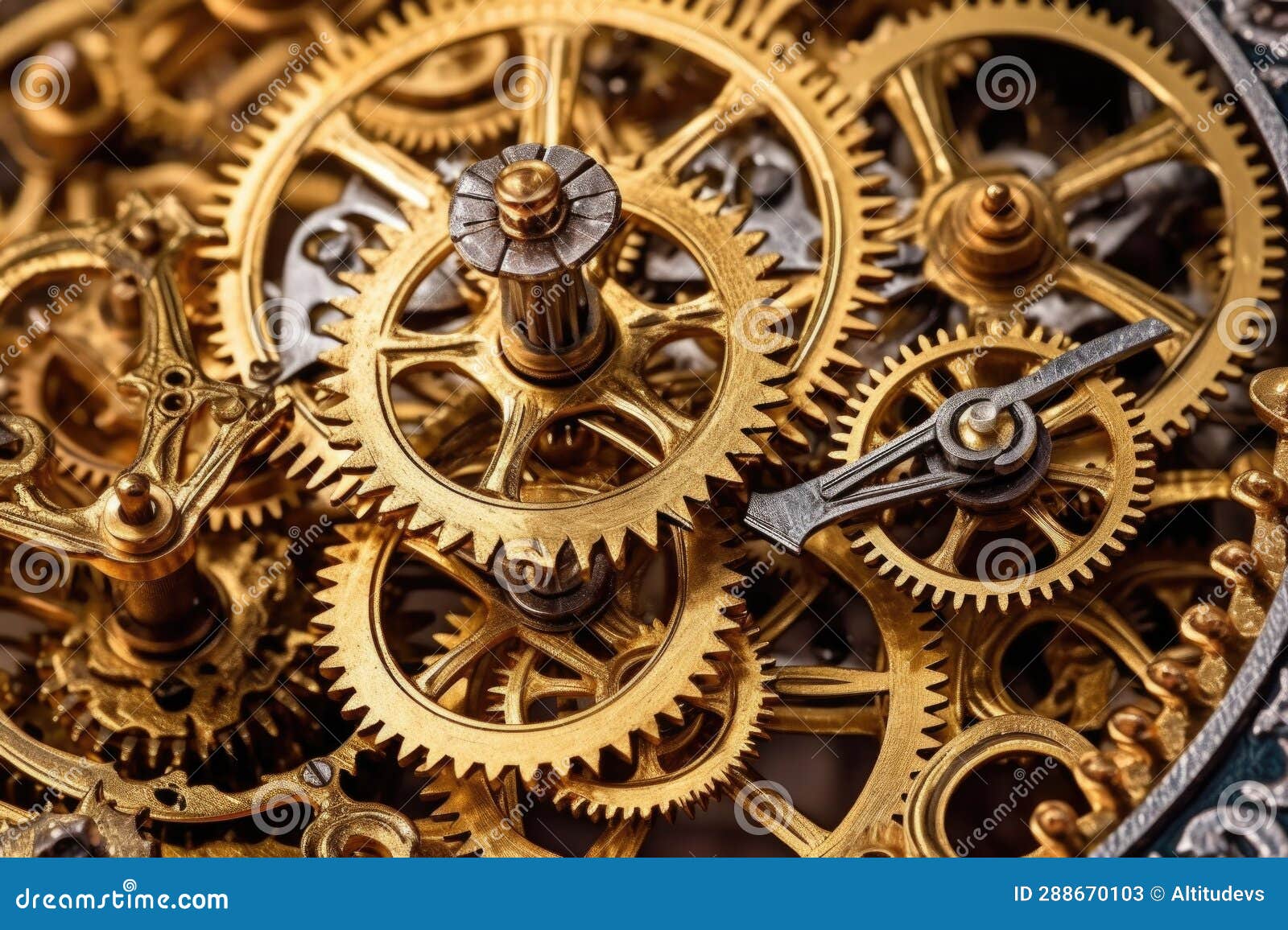 Close-up of Intricate Gears and Cogs in Clock Mechanism Stock Image ...