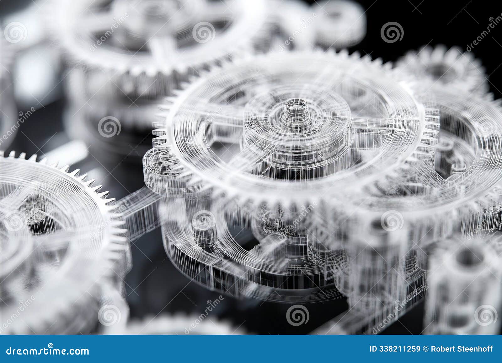 Intricate Gears And Joints Interlace Around A Central Lock Mechanism ...