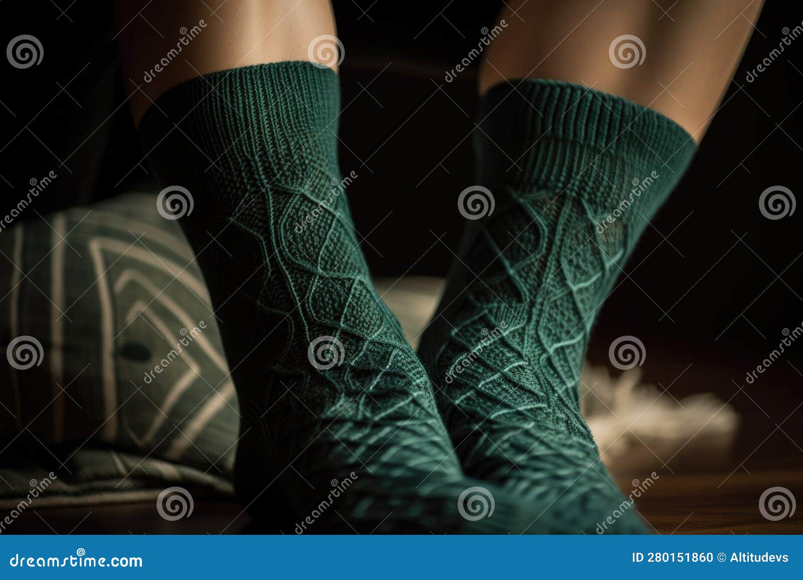 Close-up of Intricate Knitting Pattern on a Pair of Socks Stock ...