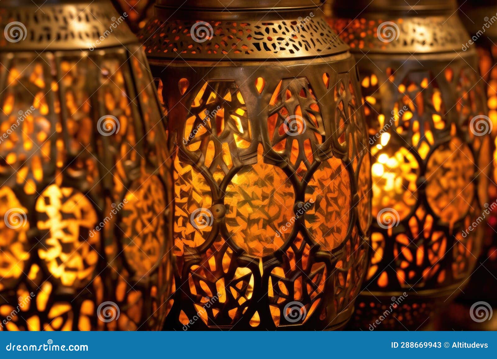 Close-up of Intricate Moroccan Lantern Patterns Stock Image - Image of ...