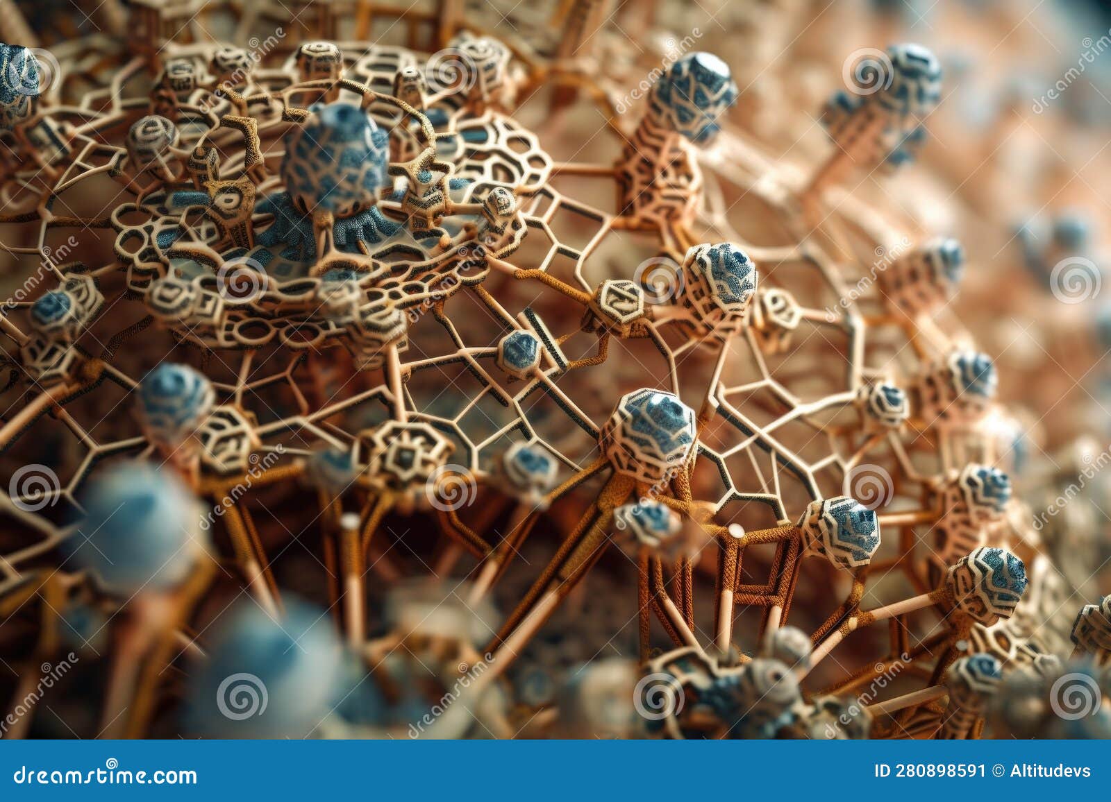 Close-up of Intricate Nanostructure, with Different Materials and ...