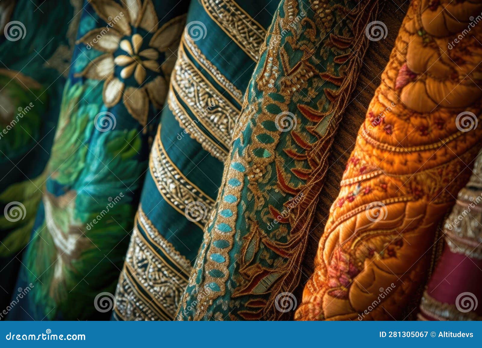 Close-up of Intricate Silk Saree Patterns and Textures Stock ...
