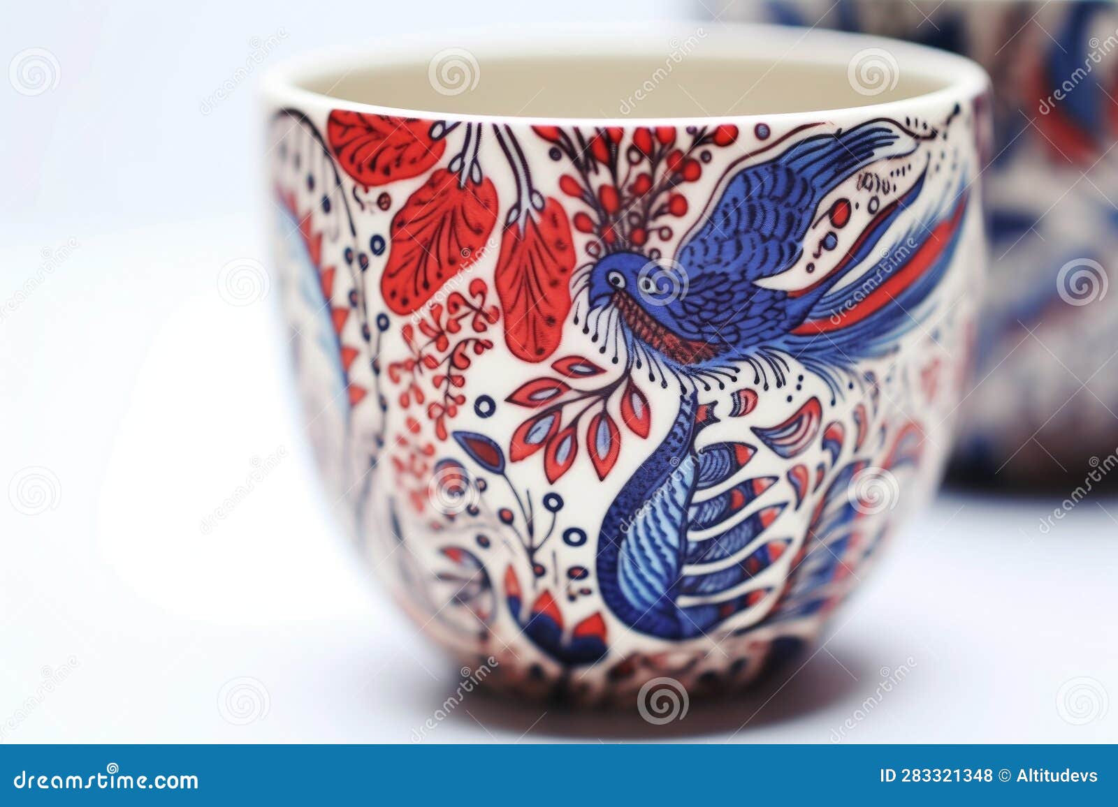 Close-up of Intricate Teacup Designs on White Background Stock ...