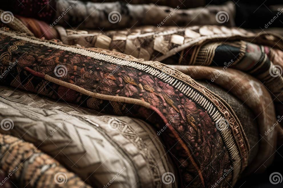 Close-up of Intricate Textiles, Showcasing the Unique Combination of ...