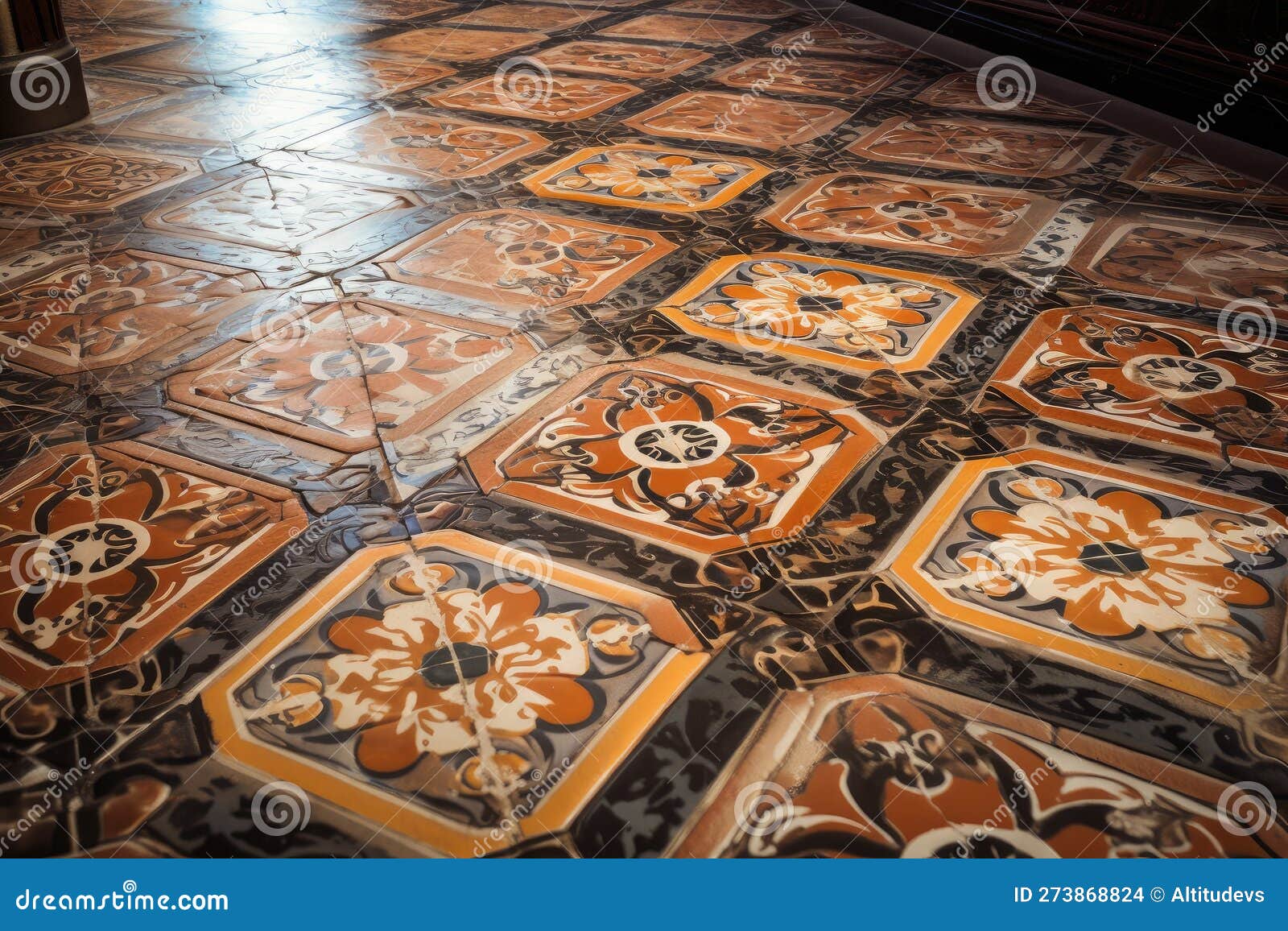 Close-up of an Intricate Tile Pattern on a Floor or Wall Stock ...