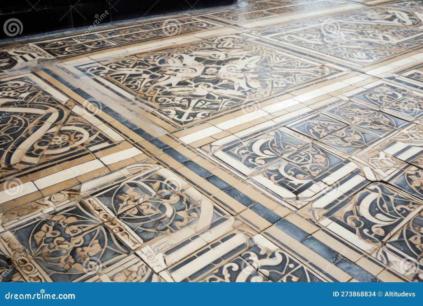 Close-up of an Intricate Tile Pattern on a Floor or Wall Stock ...