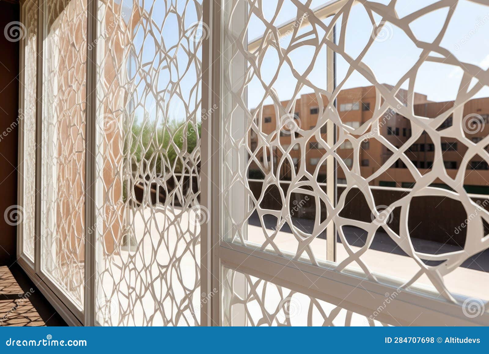 Close-up of Intricate Window Frame Design with Glass Panes Stock Photo ...