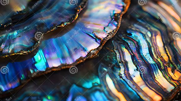Close-up of Iridescent Shells Showcasing Stunning Color Patterns and ...