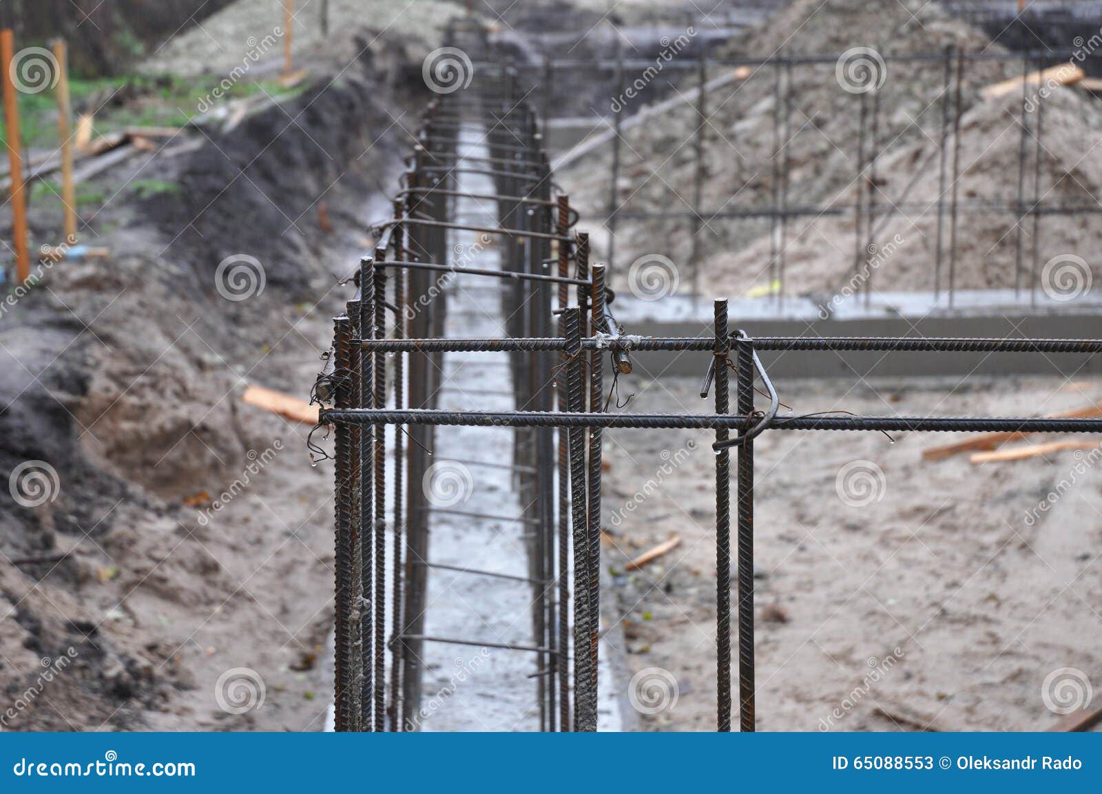 Close Up on Iron Bar Formwork for Concrete Structures. Stock Image ...