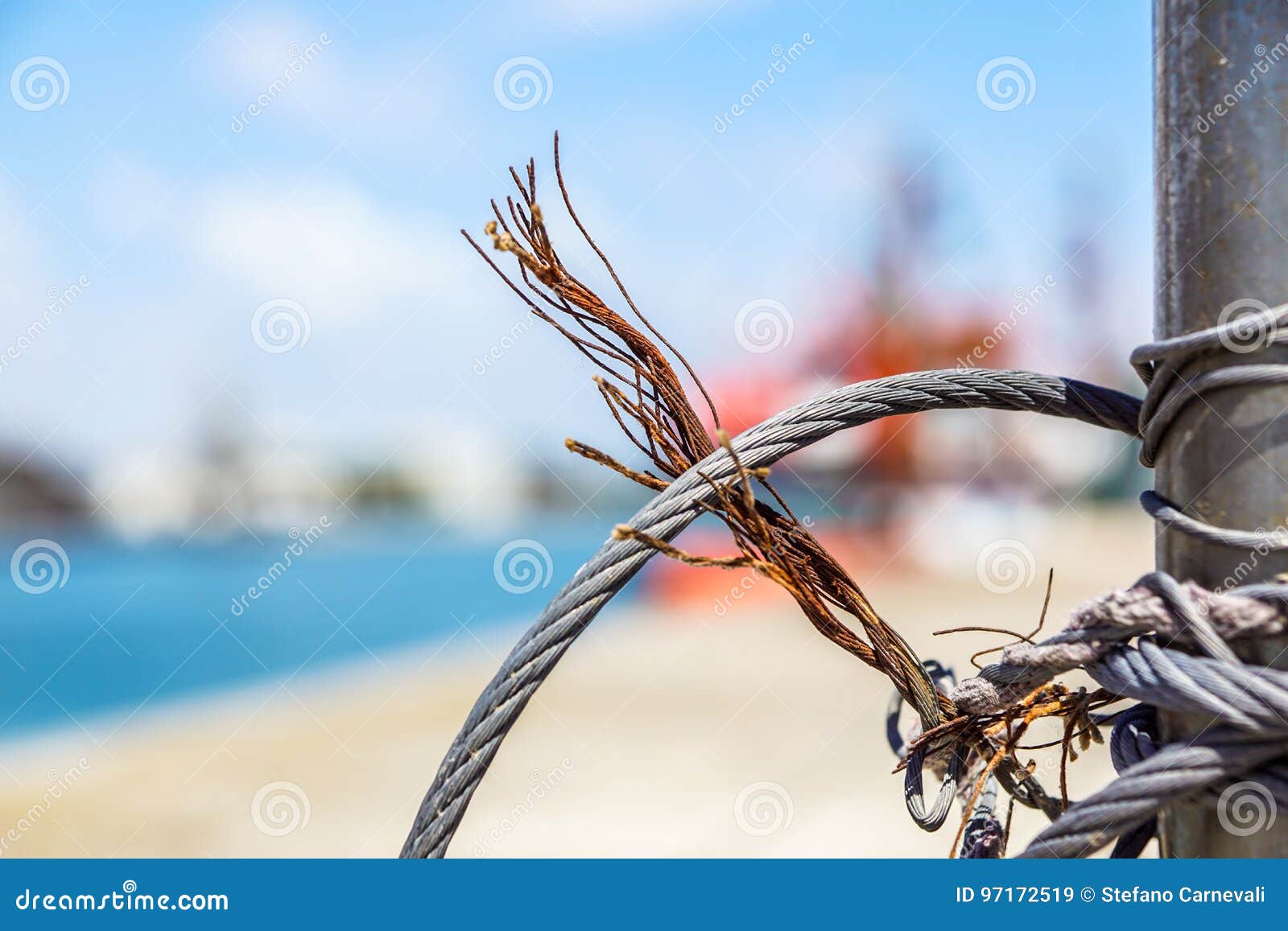 Close Up on Iron Cable on the Ship Stock Image - Image of heavy, rope ...