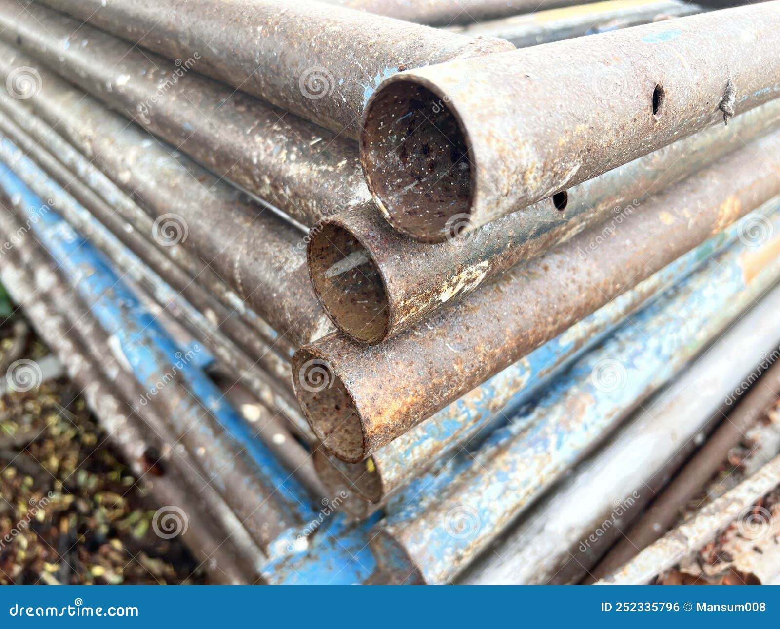 Iron Scaffolding on the Ground Stock Photo - Image of building ...