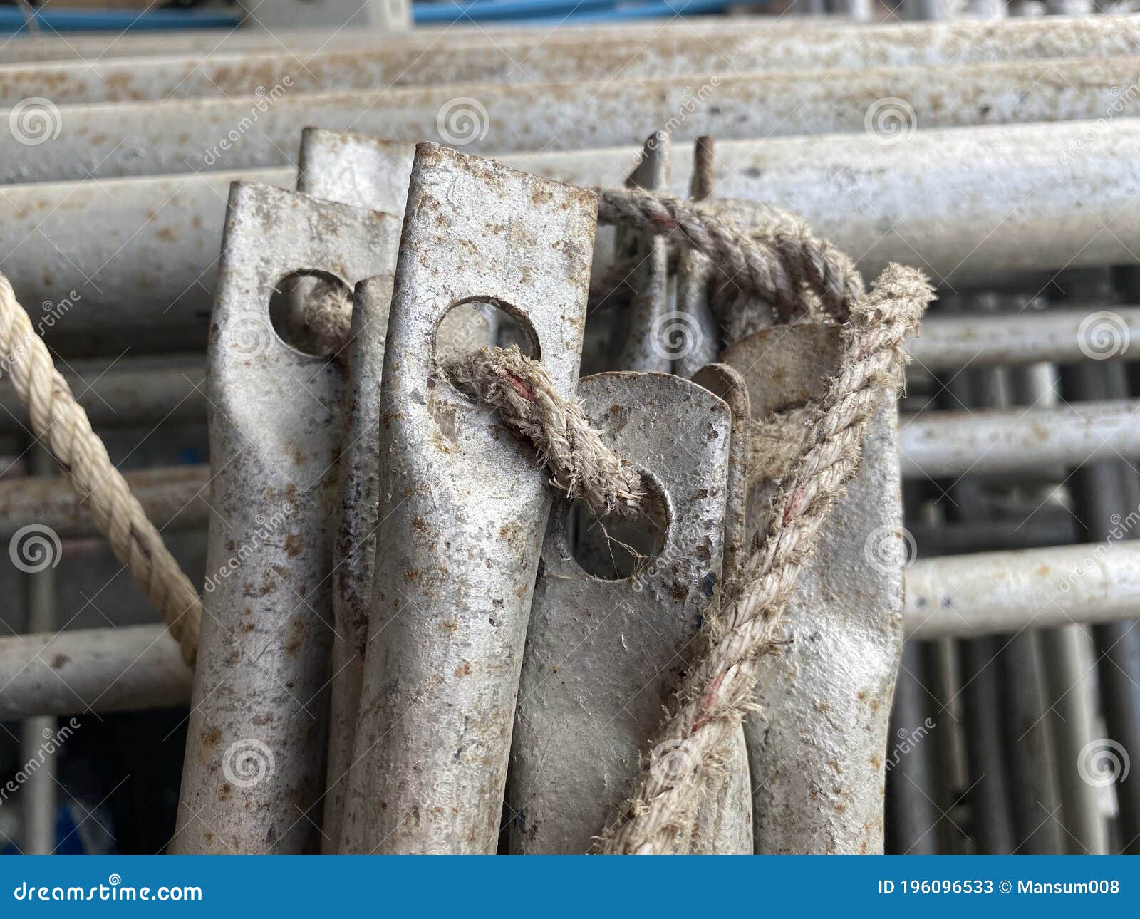 Iron Scaffolding on the Ground Stock Image - Image of construction ...