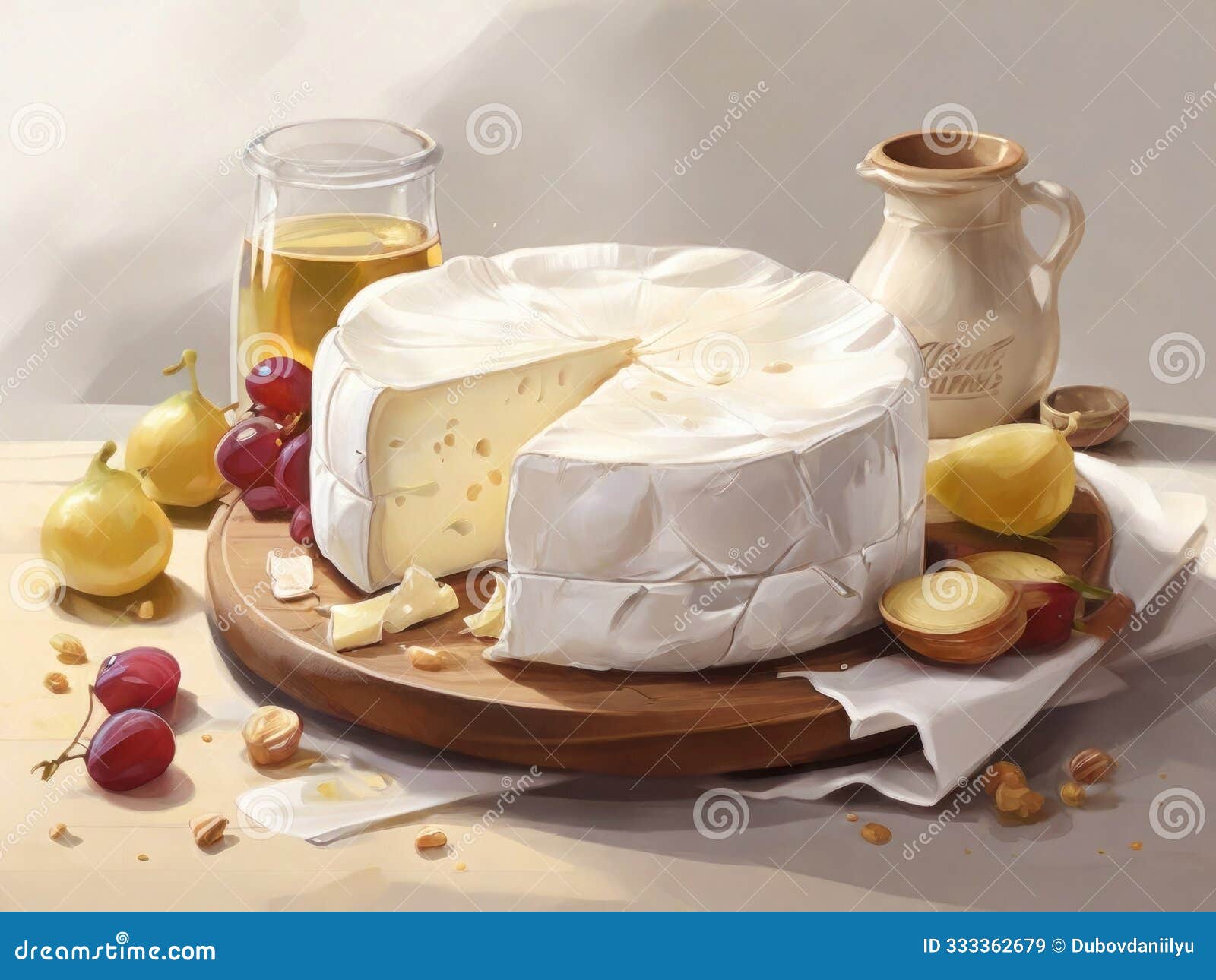Close-up of Isolated Camembert Cheese with Unique Pattern and Texture ...
