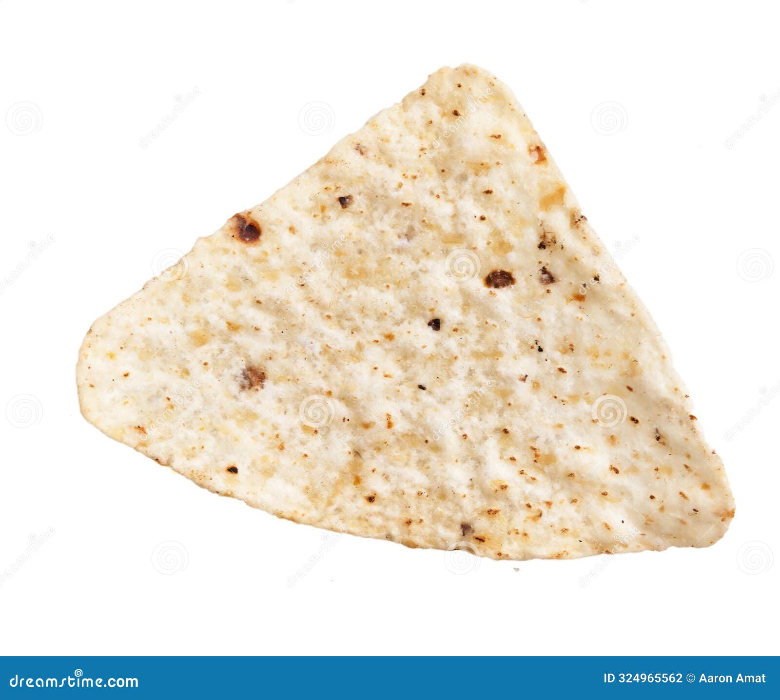 Close-up Isolated Image of a Single Triangular Tortilla Chip Against a ...