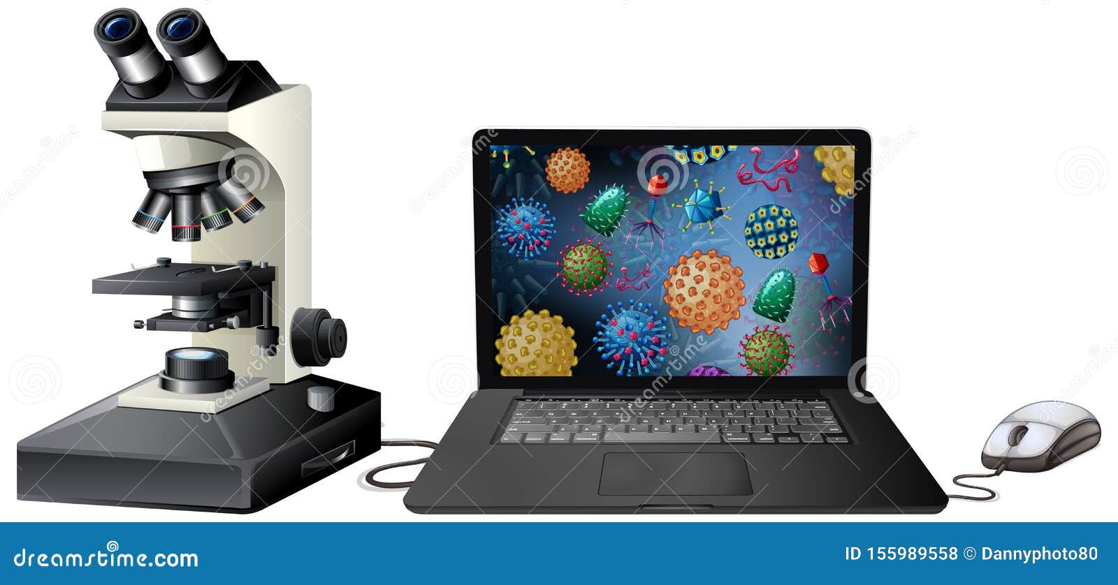 Close Up Isolated Object of Virus on Computer Screen Stock Vector ...