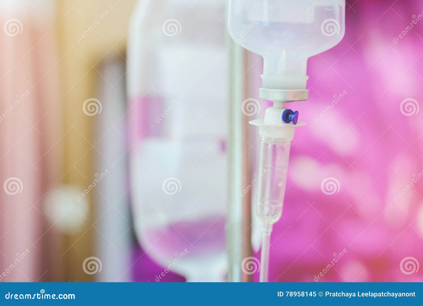 Close Up IV Saline Solution Drip for Patient Stock Image - Image of ...