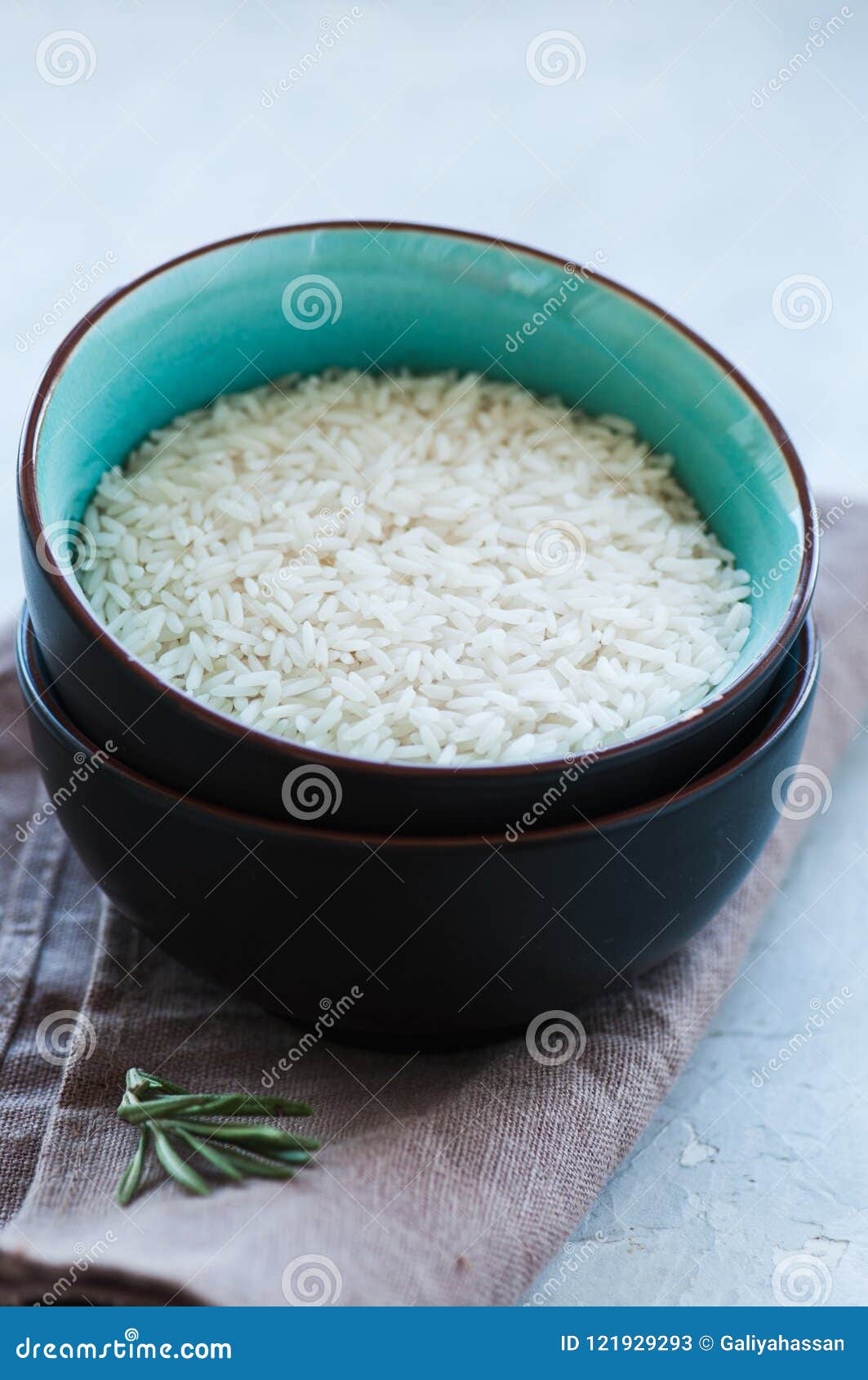 Close Up of Jasmine Rice in a Bowl. Stock Image - Image of protein ...