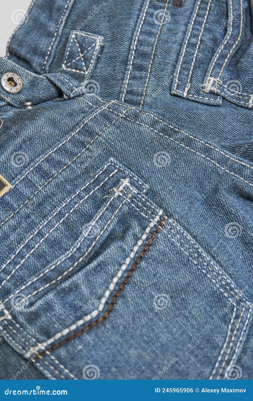 Close-up Jeans, Clothing Details, Back Pockets, Soft Selective ...