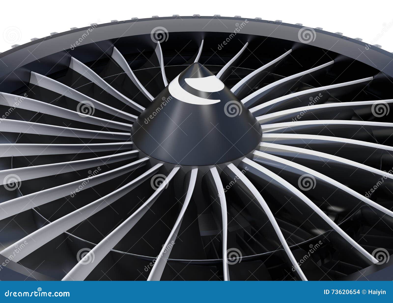 Close-up of Jet Fan Engine Turbo Blades Stock Illustration ...