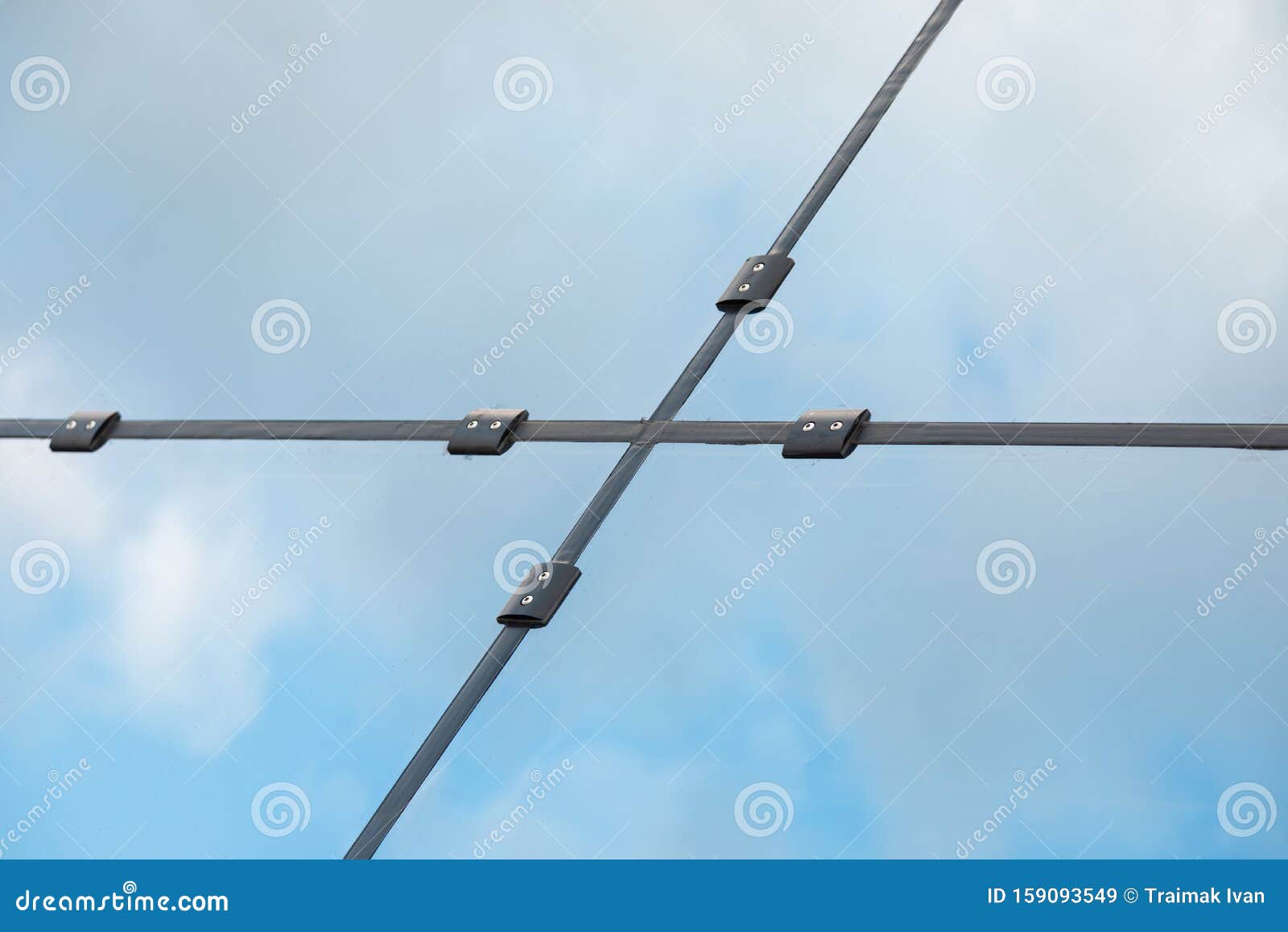 Joint of Glass Panels of Building Wall Stock Image - Image of geometric ...