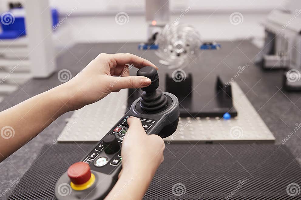 Close Up of Joystick Control on CMM Coordinate Measuring Machine Stock ...
