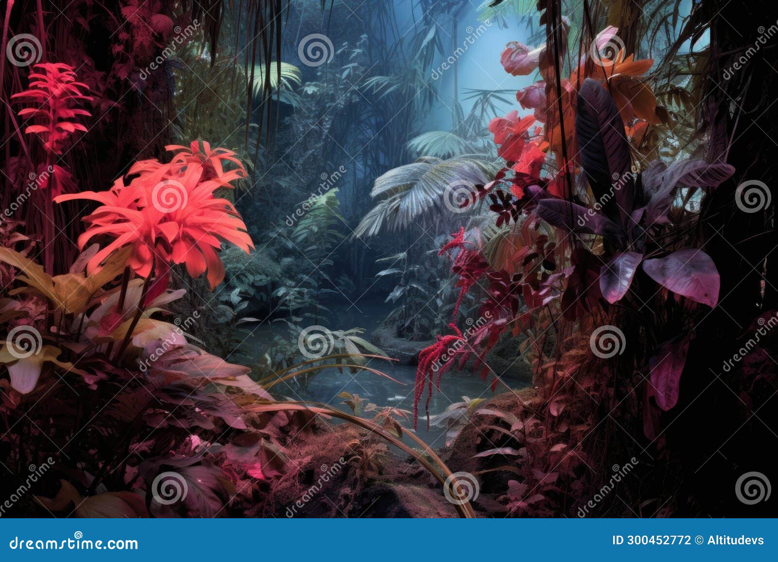 Close-up of Jungle Flora, Accentuated by the Infrared Spectrum Stock ...