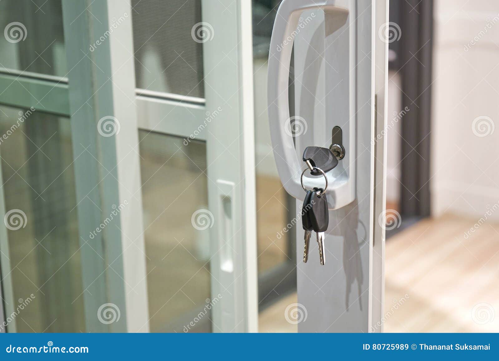 Close Up Key and Glass Door. Stock Image - Image of hotel, keyhole ...